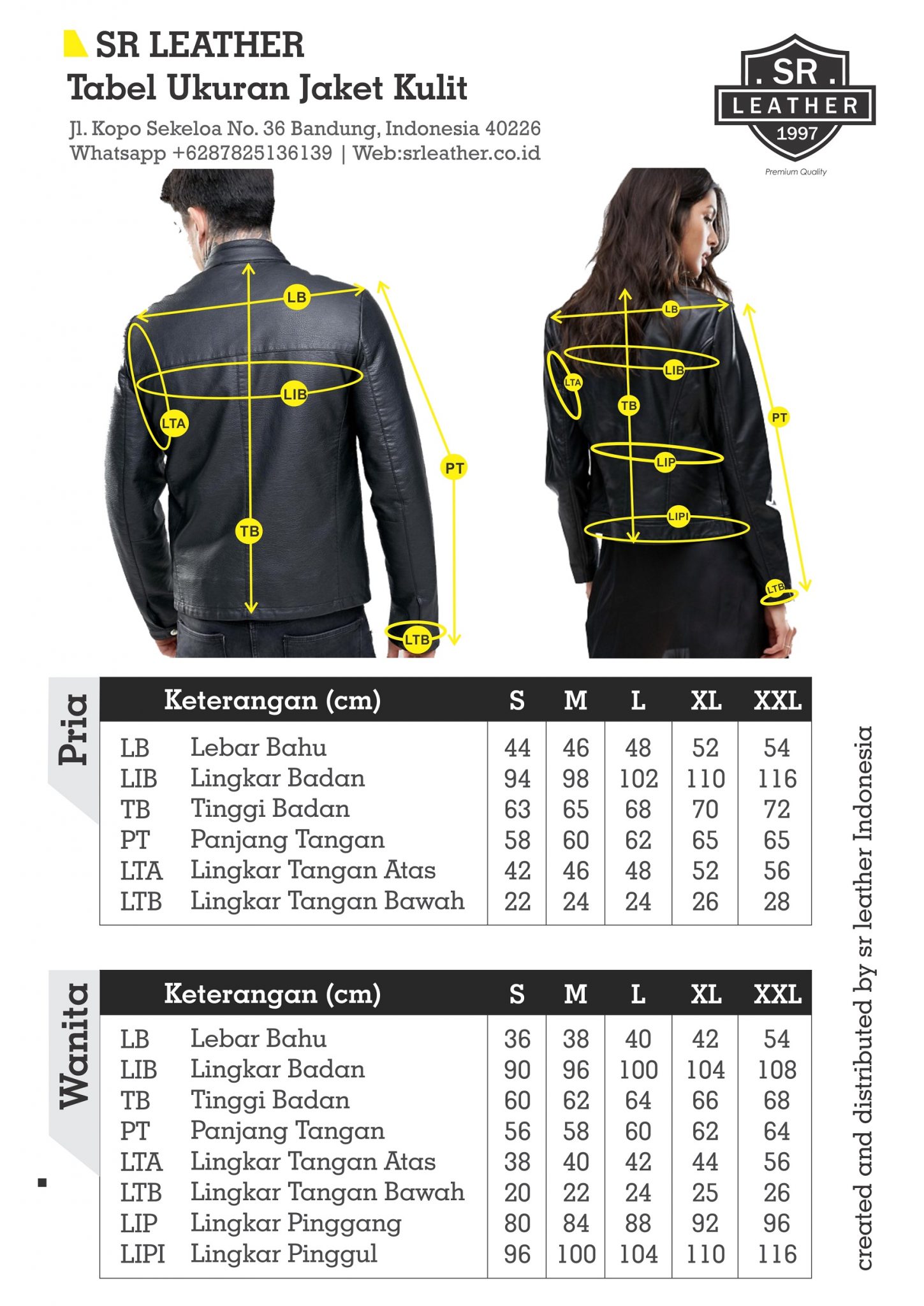 Size Chart – SR LEATHER